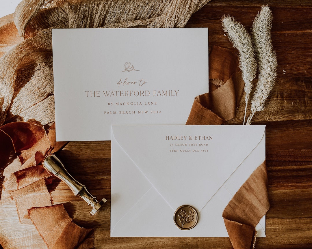 Envelope Addressing Template, Printable Envelope Template, Modern ...