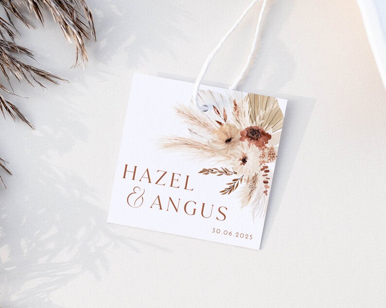 Boho Wedding Favor Tag Template Boho Favour Tag Printable - Etsy