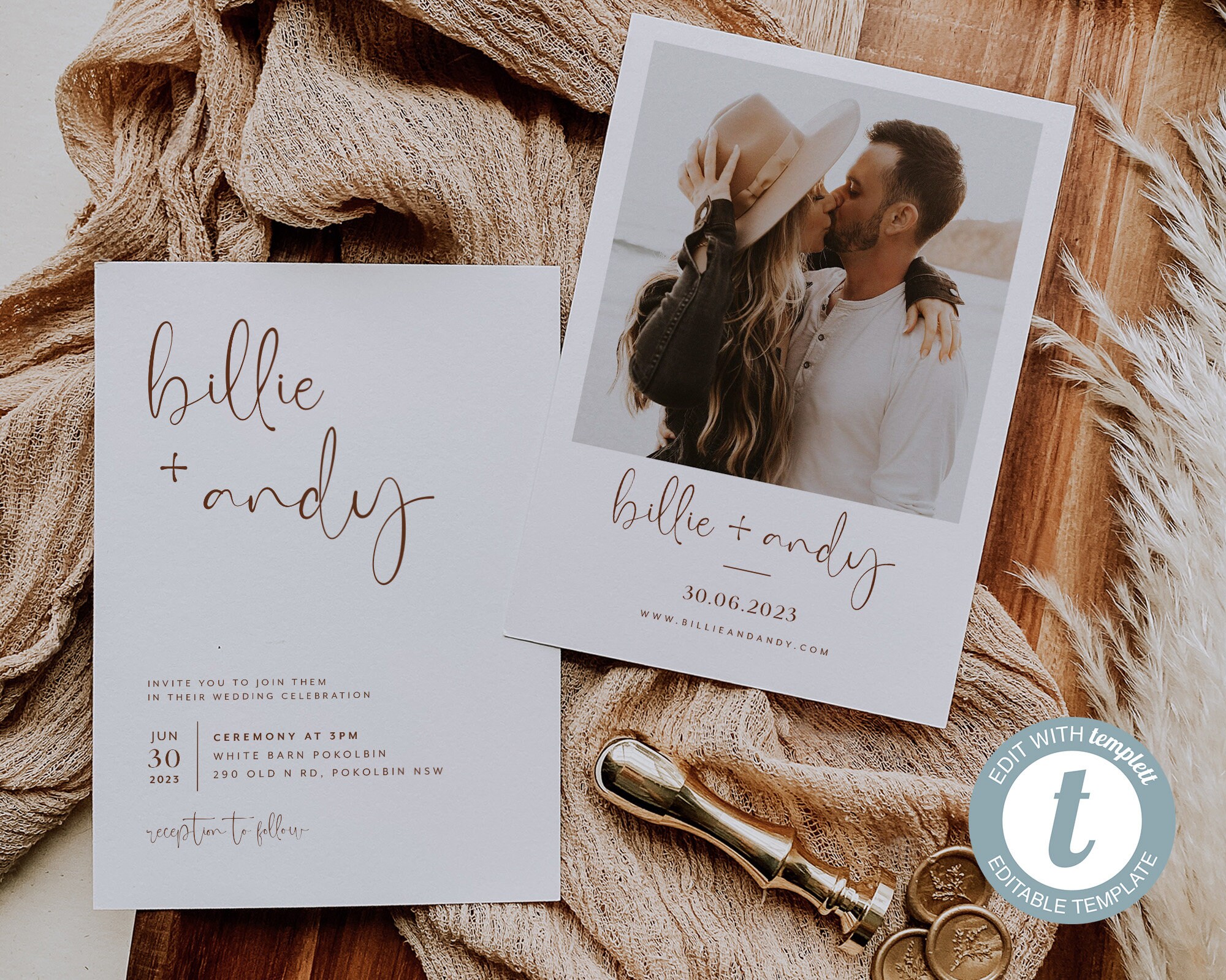 Wedding Invitation Template Invitation with Photo Wedding | Etsy
