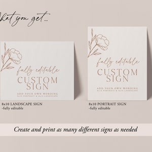 8x10 Minimalist Wedding Sign Template, Editable Wedding Sign, Printable ...