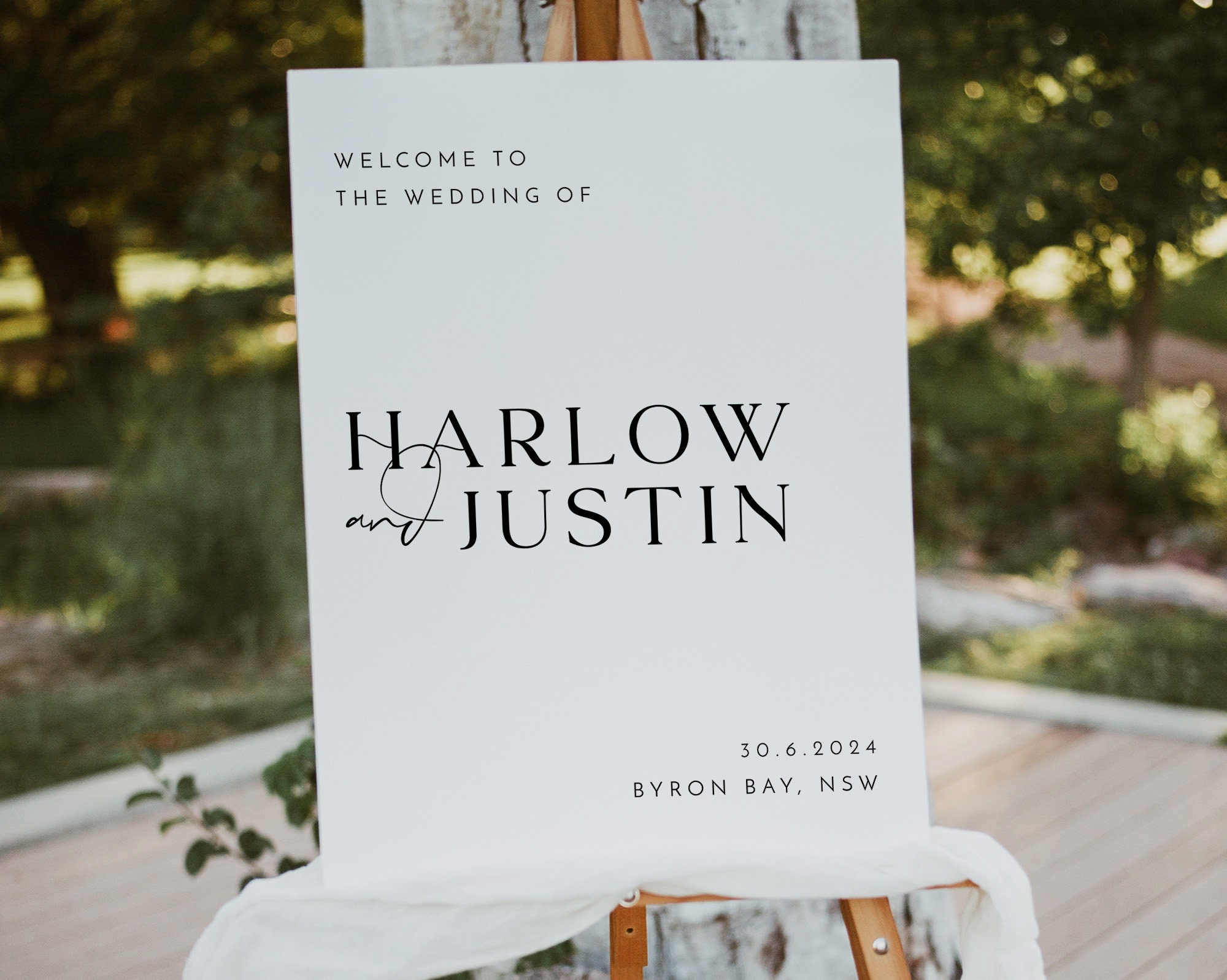 Minimalist Wedding Welcome Sign Template Modern Calligraphy - Etsy