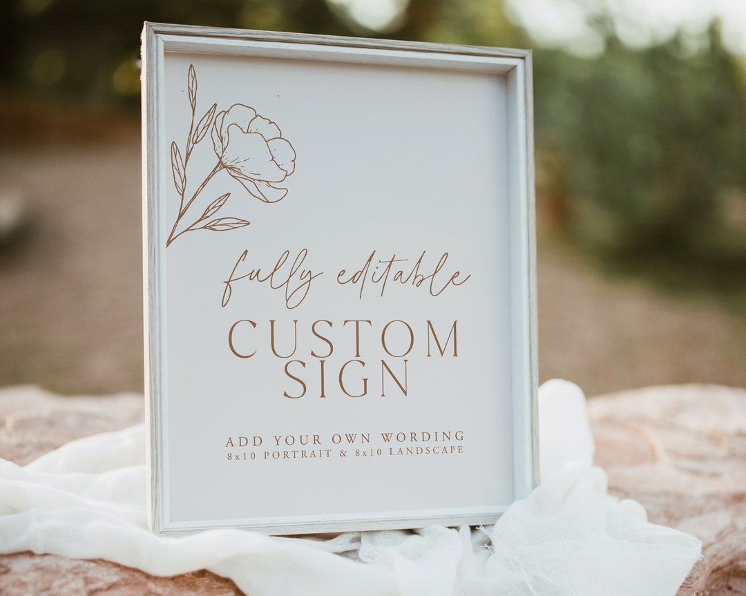 8x10 Minimalist Wedding Sign Template, Editable Wedding Sign, Printable ...