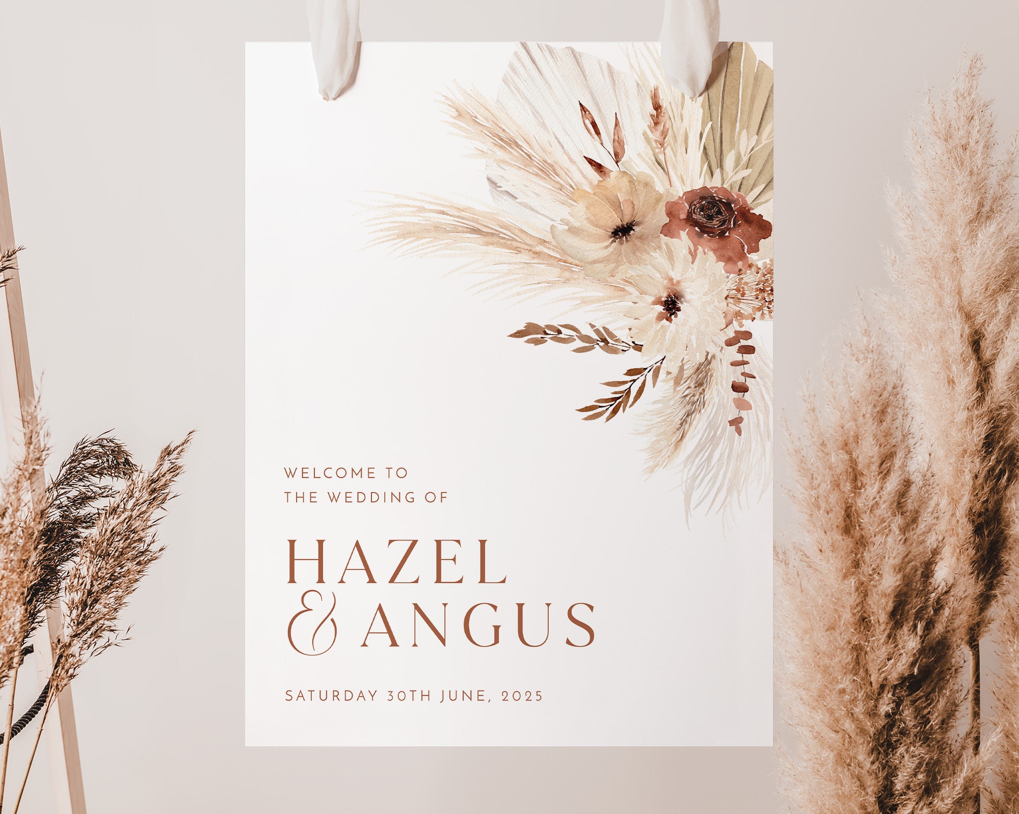 Boho Wedding Welcome Sign Template Modern Welcome Sign - Etsy