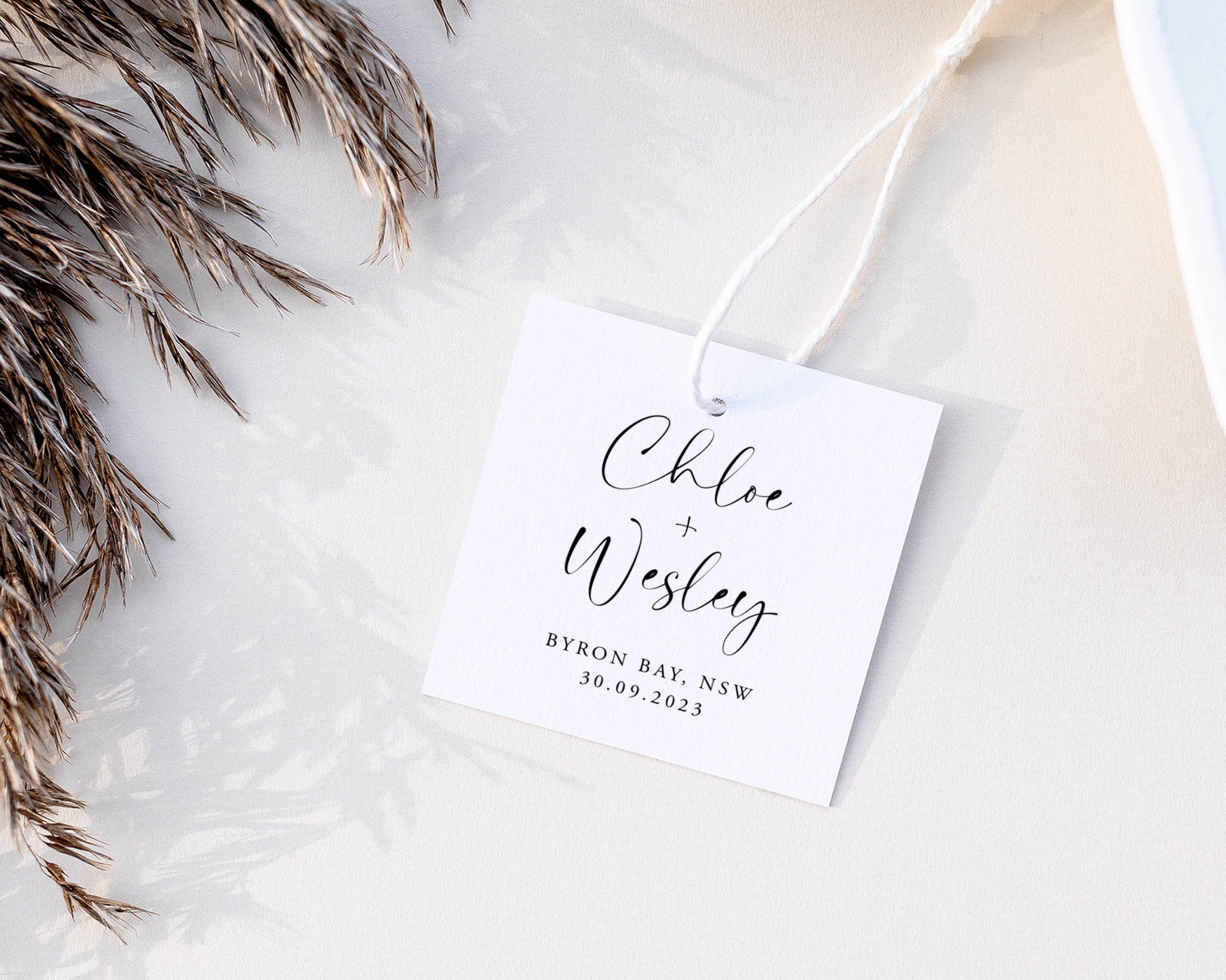 Square Wedding Gift Tags Minimalist Wedding Favour Tags - Etsy