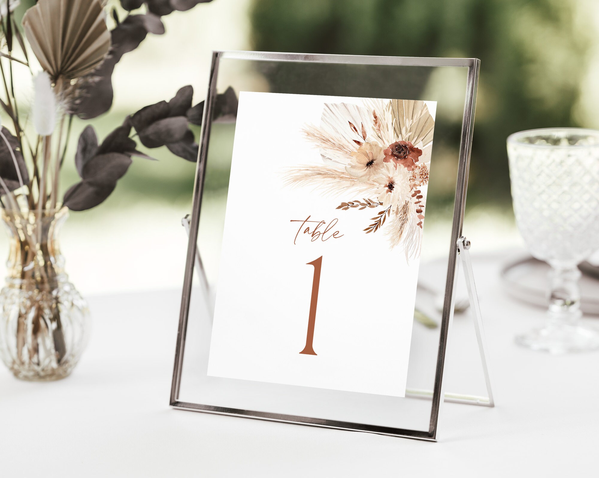 Printable Boho Table Numbers Template Modern Wedding Table - Etsy