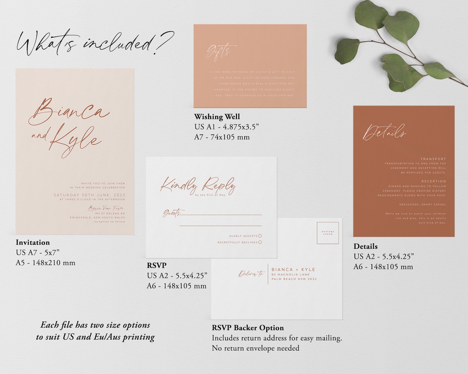 Minimal Wedding Invitation Template Set Wedding Instant | Etsy