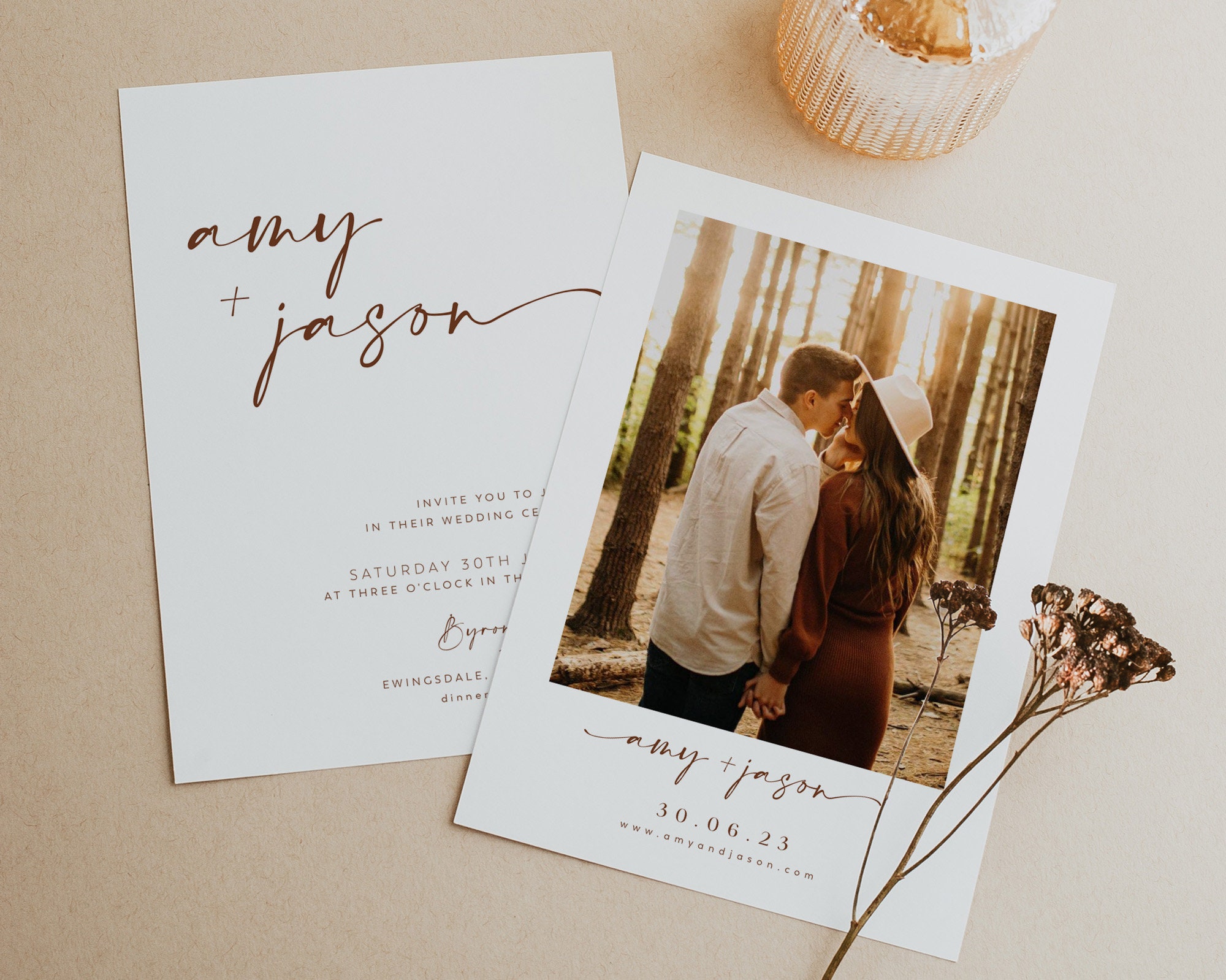 Wedding Invitation Template Invitation with Photo Wedding | Etsy