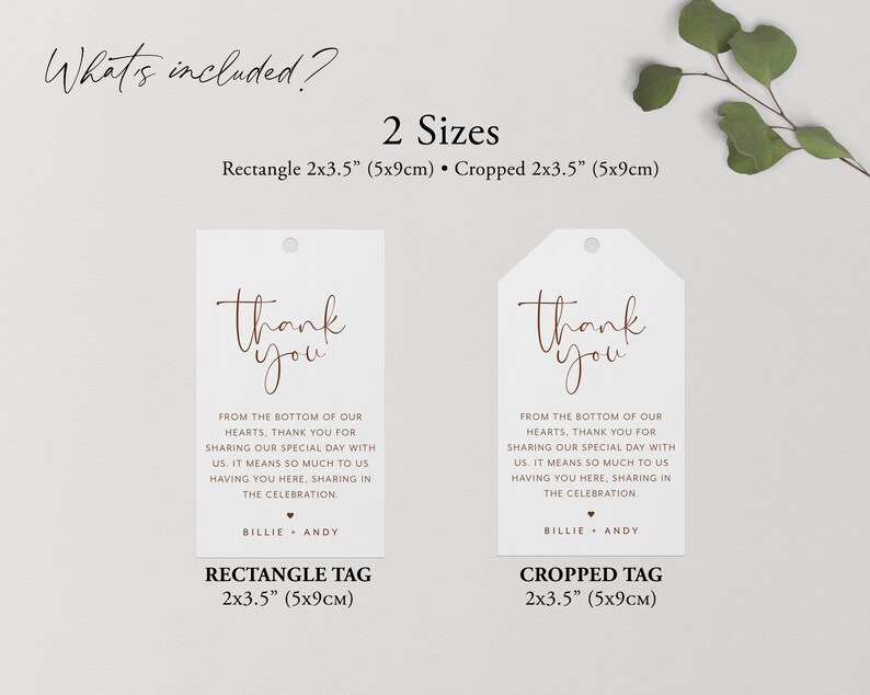 Rectangle Wedding Gift Tags Thank You Gift Tags for Wedding | Etsy