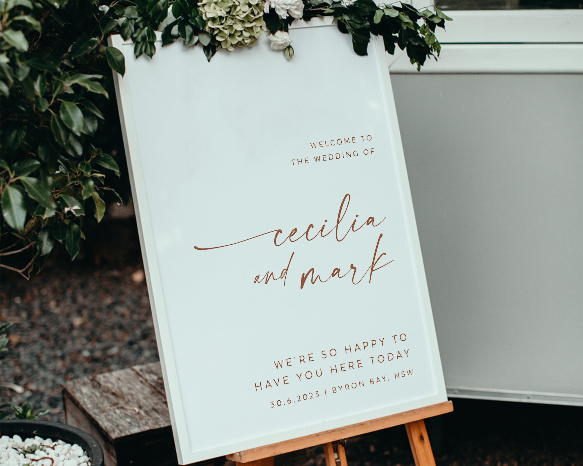 Minimal Wedding Welcome Sign Template Modern Calligraphy - Etsy