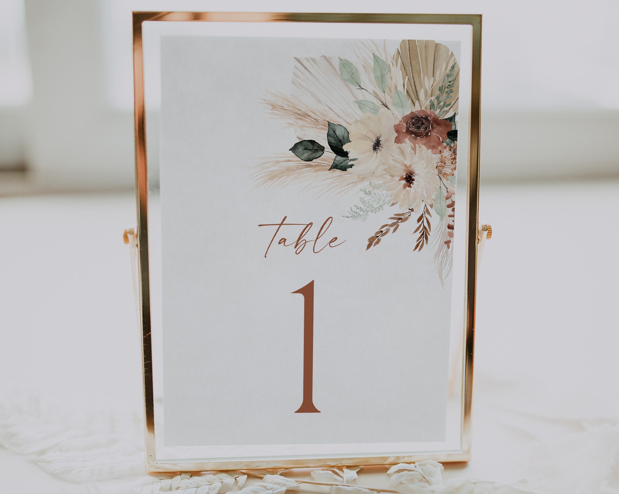 Printable Boho Table Numbers Template Modern Wedding Table | Etsy