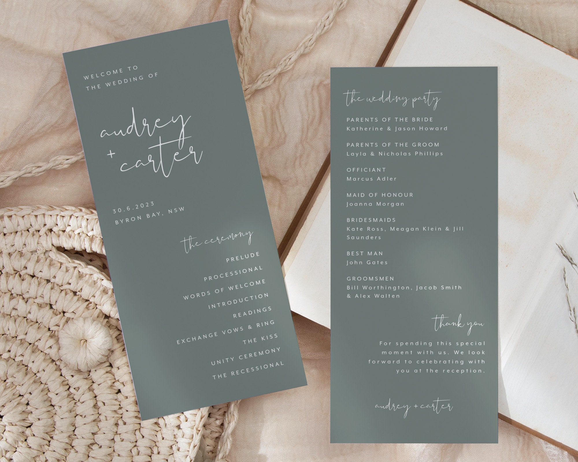 Modern Wedding Program Template Editable Wedding Program - Etsy
