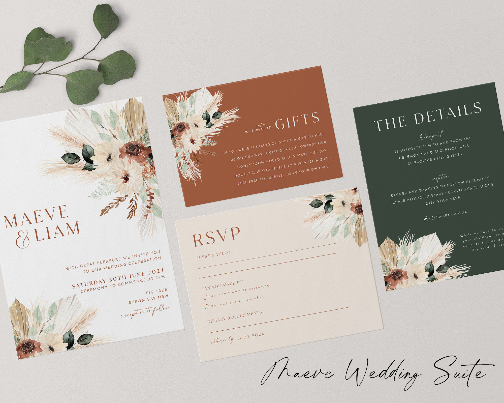 Paper Party Supplies Invitations Announcements Templates Wildflower 