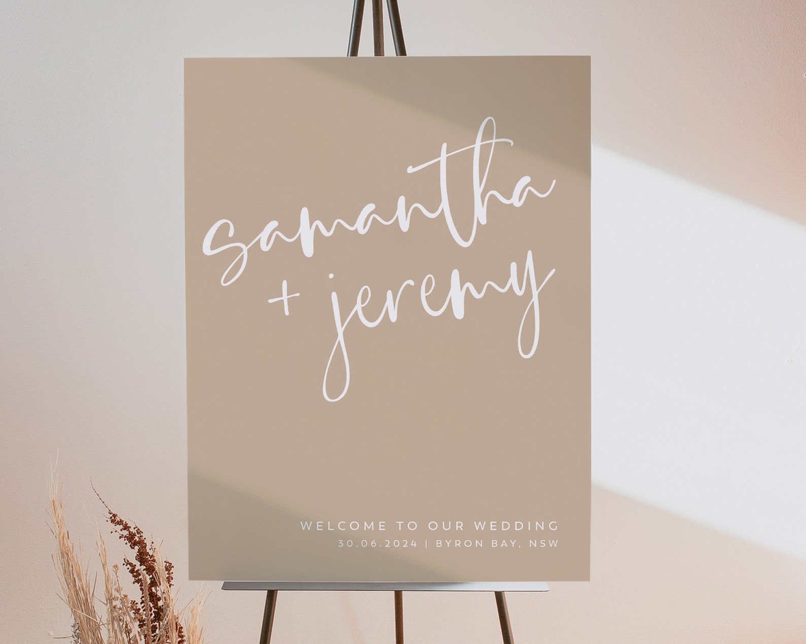 Minimalist Wedding Welcome Sign Template Modern Calligraphy - Etsy