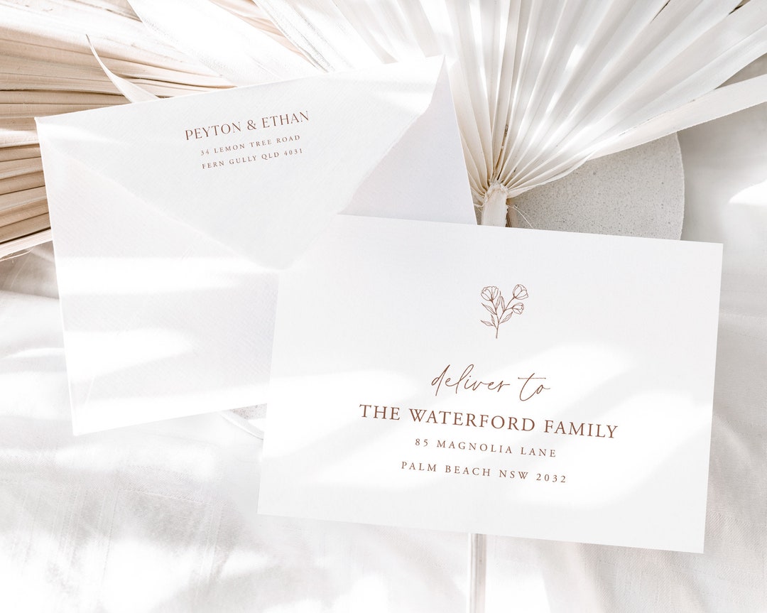 Envelope Addressing Template, Printable Envelope Template, Modern ...