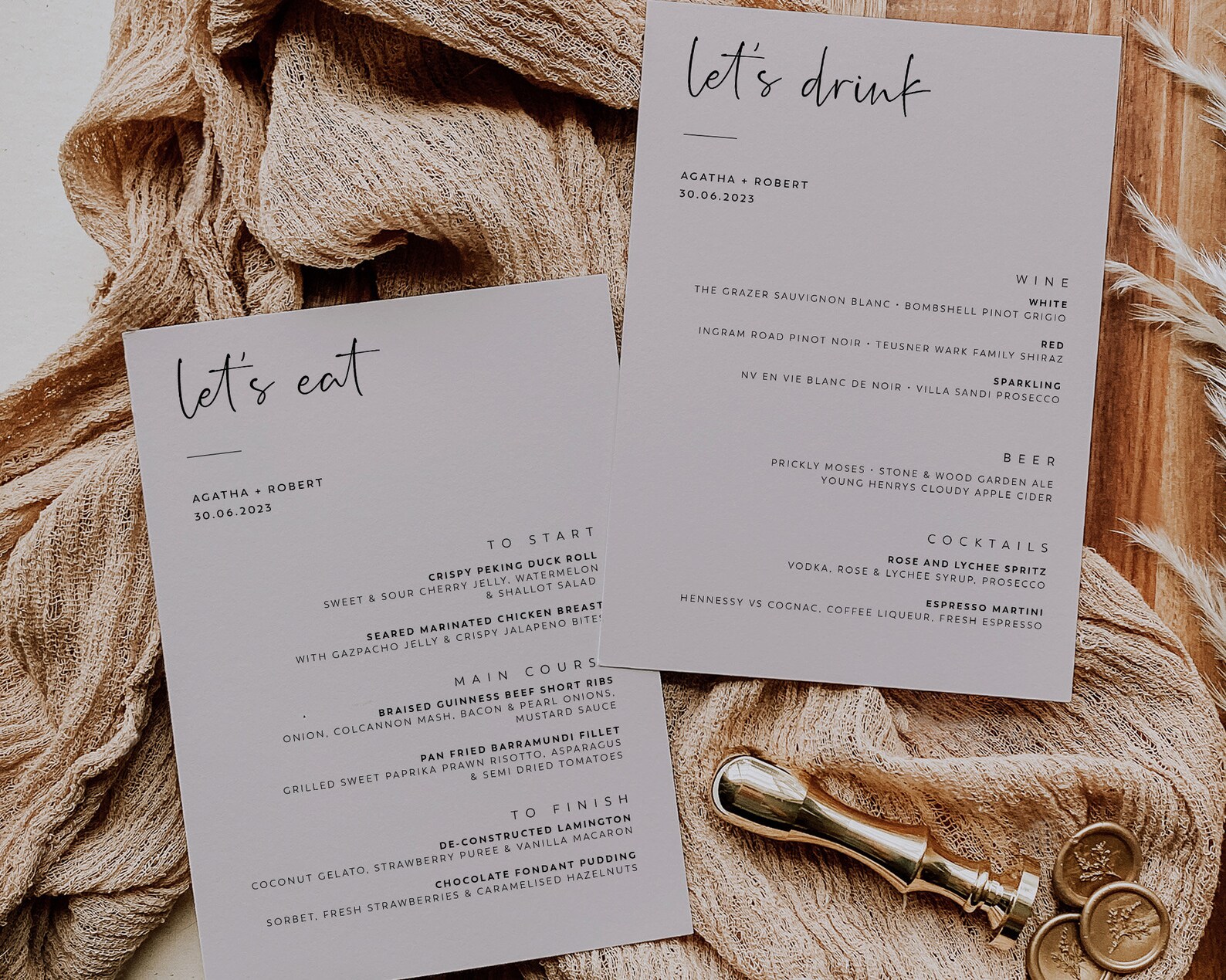 Minimal Wedding Menu Template Minimalist Wedding Menu Modern - Etsy