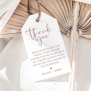 Rectangle Wedding Gift Tags, Thank You Gift Tags for Wedding ...