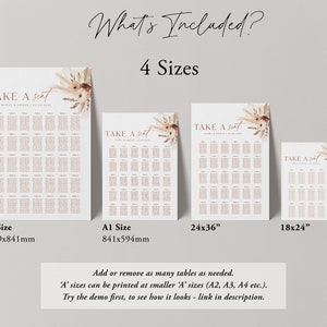 Boho Seating Chart, Wedding Seating Chart, Modern Seating Chart ...