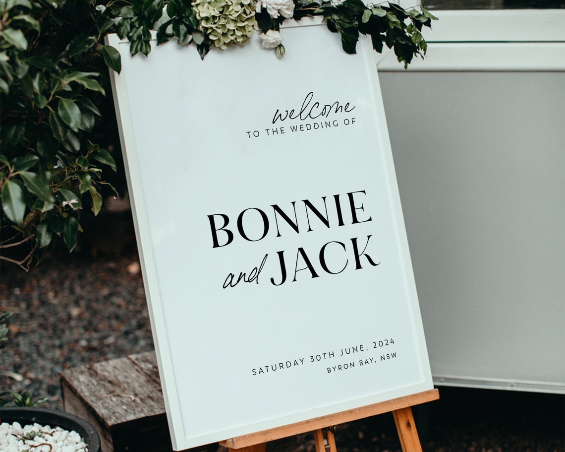 Minimalist Wedding Welcome Sign Template Modern Calligraphy - Etsy ...