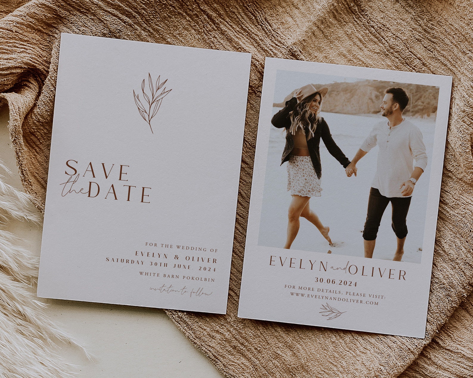 Boho Save the Date Template Minimalist Save the Date Modern - Etsy