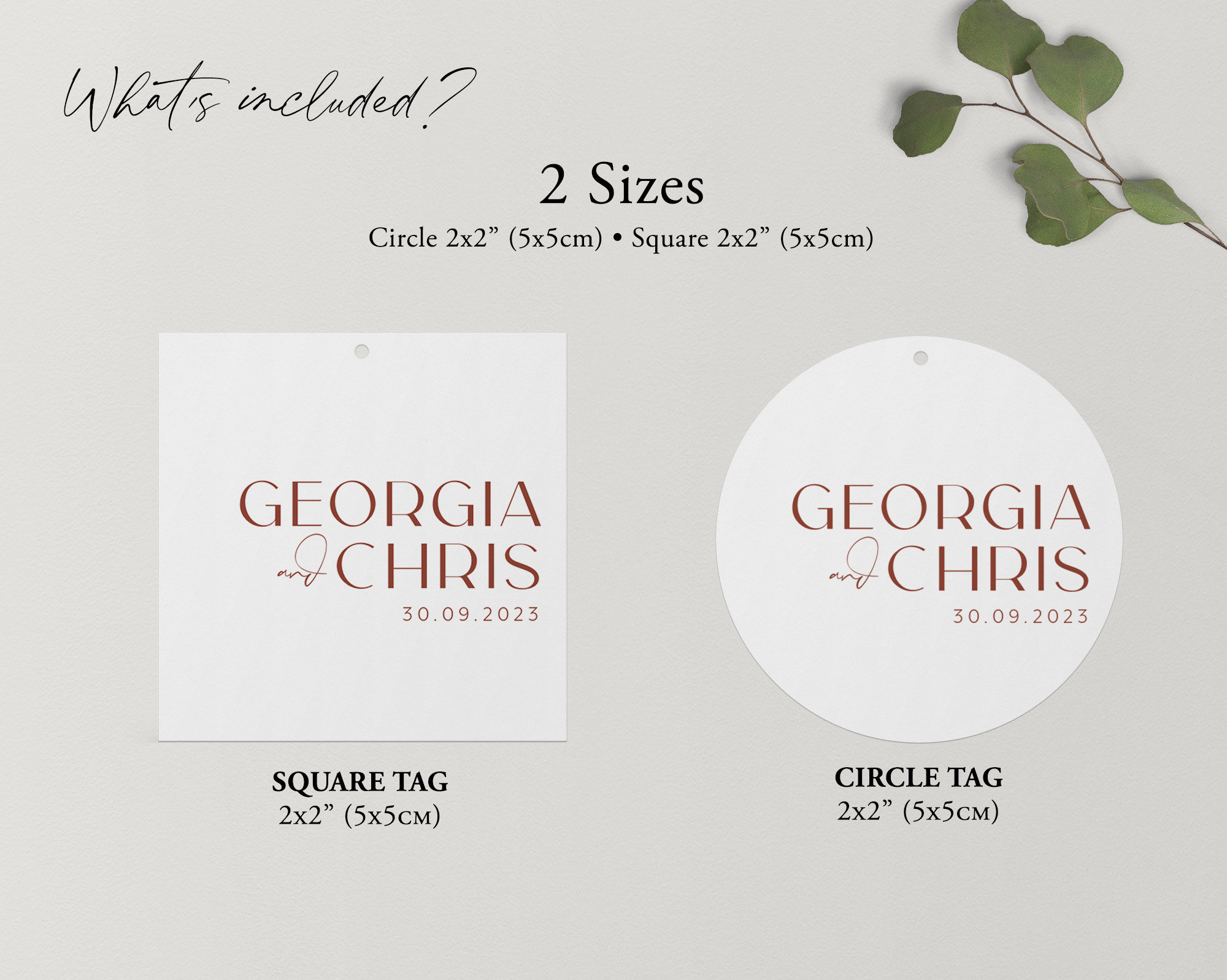 Square Wedding Gift Tags Minimalist Wedding Favour Tags | Etsy