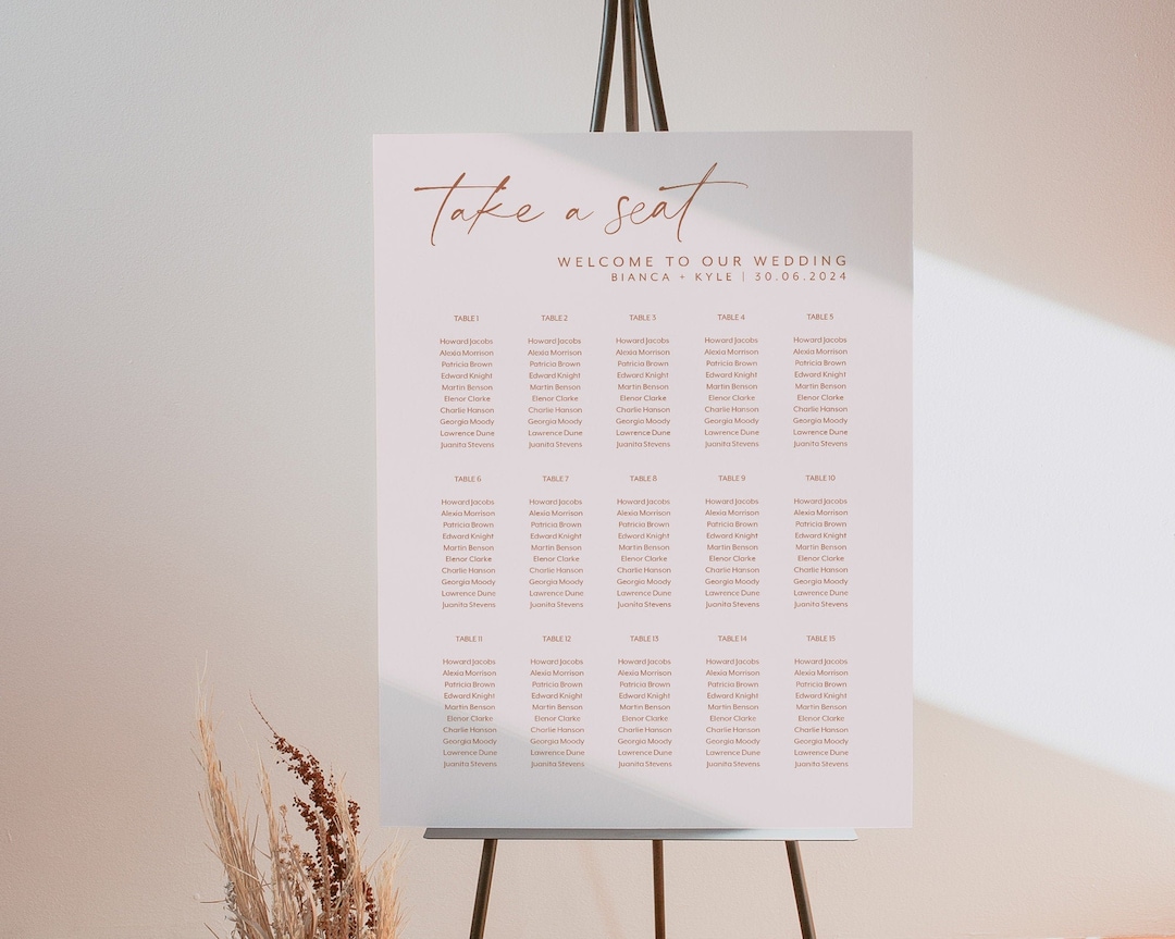 Wedding Seating Chart, Printable Seating Chart, Wedding Seating Chart ...
