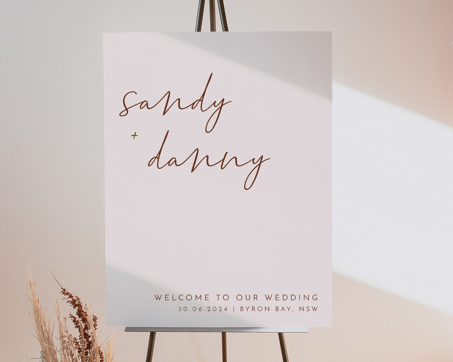 Minimalist Wedding Welcome Sign Template Modern Calligraphy | Etsy