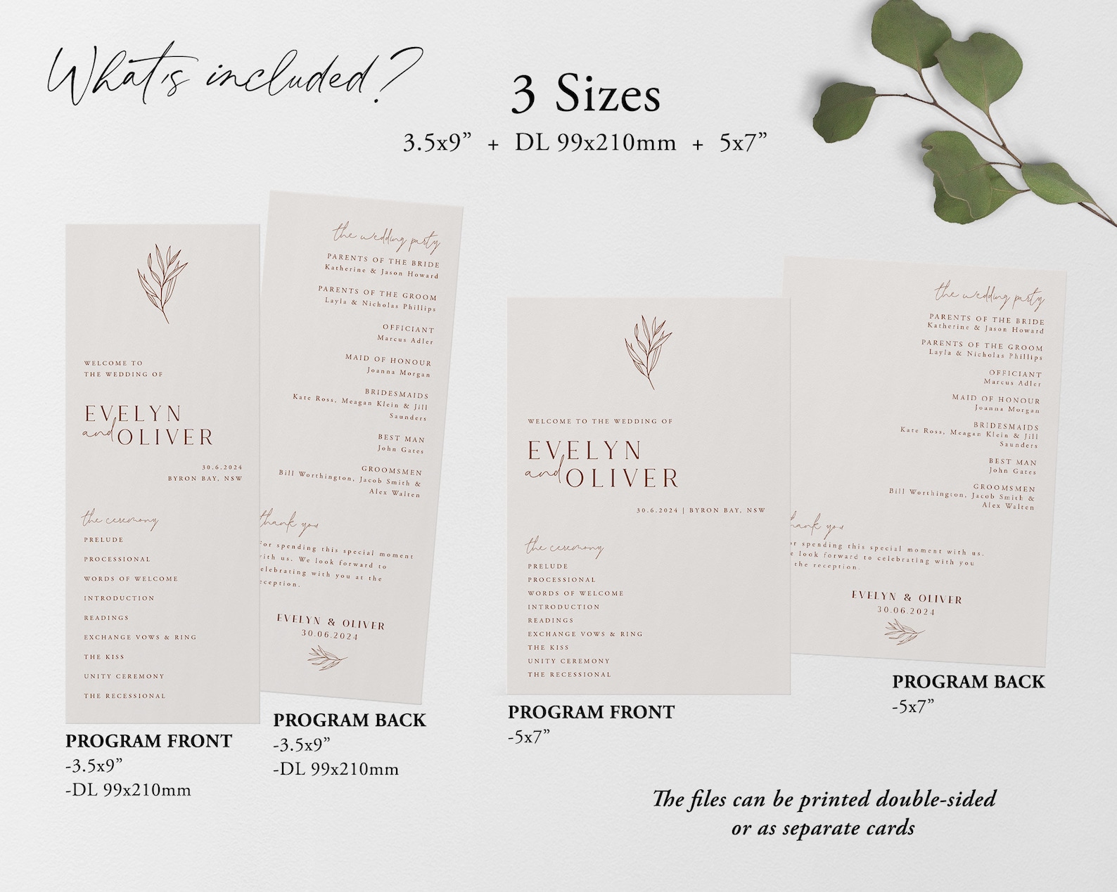 Boho Wedding Program Template Modern Wedding Program - Etsy