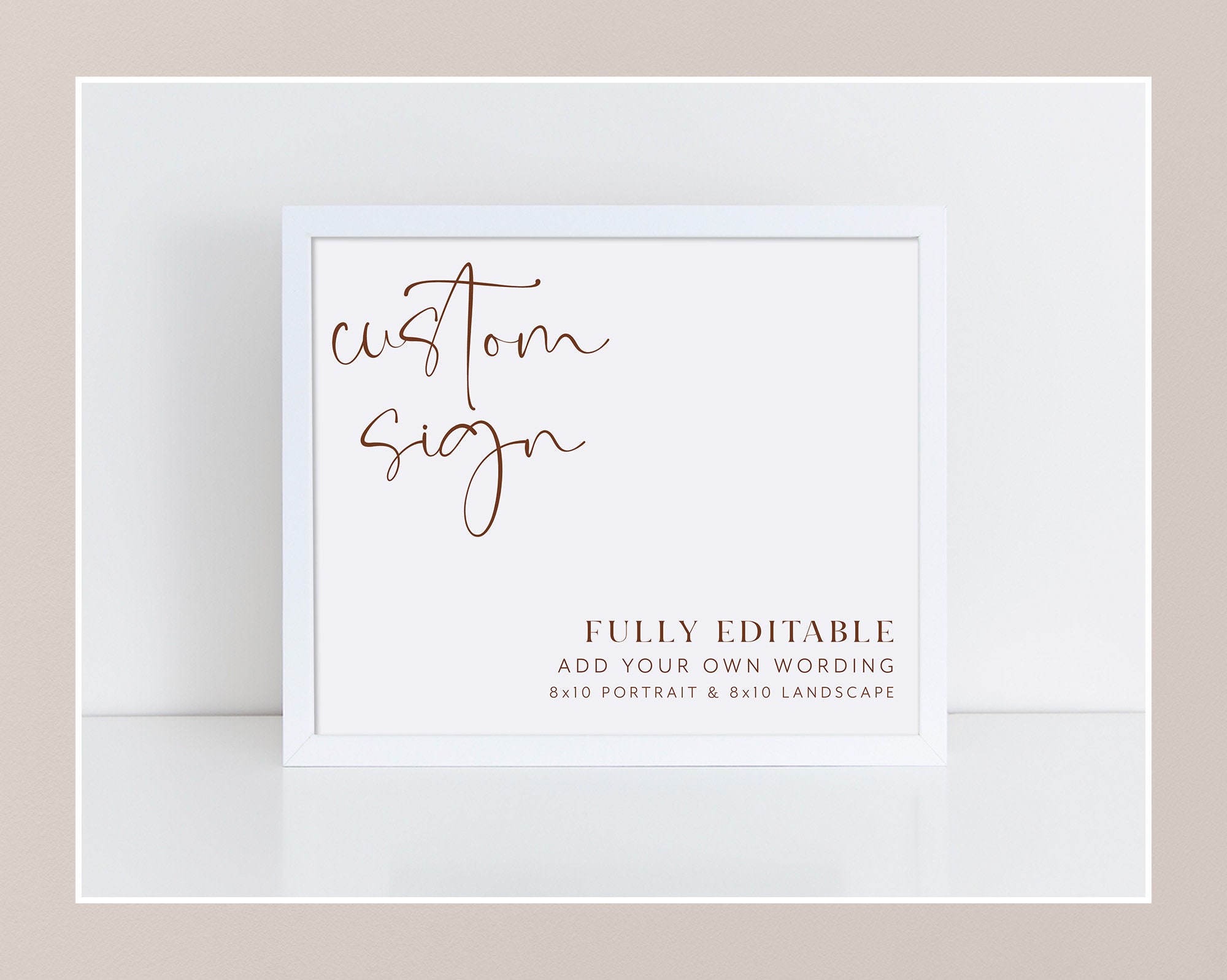 8x10 Minimalist Wedding Sign Template Editable Wedding Sign | Etsy