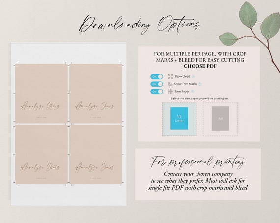 Standard size for wedding place cards | Honestweddingadvice.com