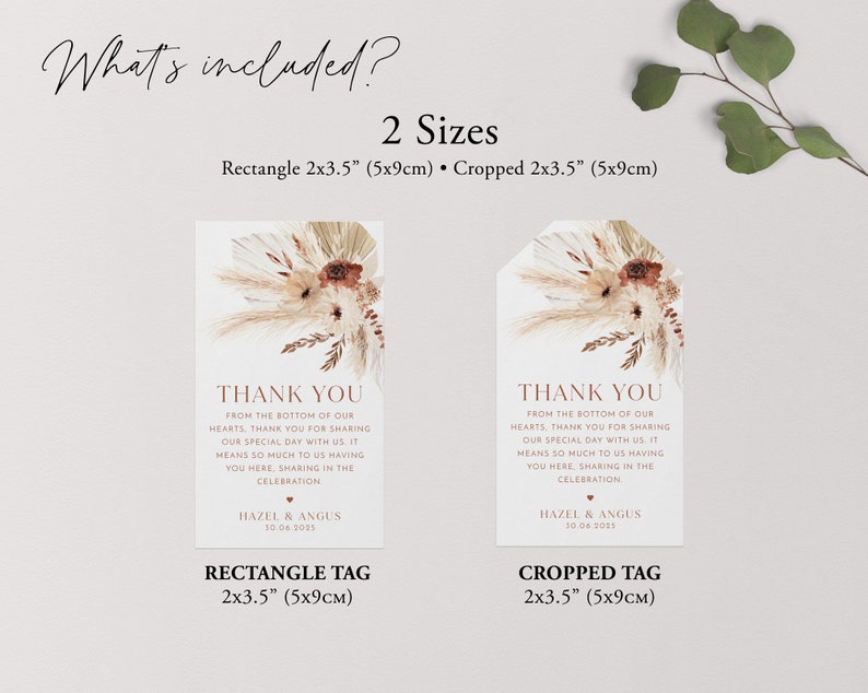 Boho Floral Wedding Favor Tag Template (digital Download) - Etsy