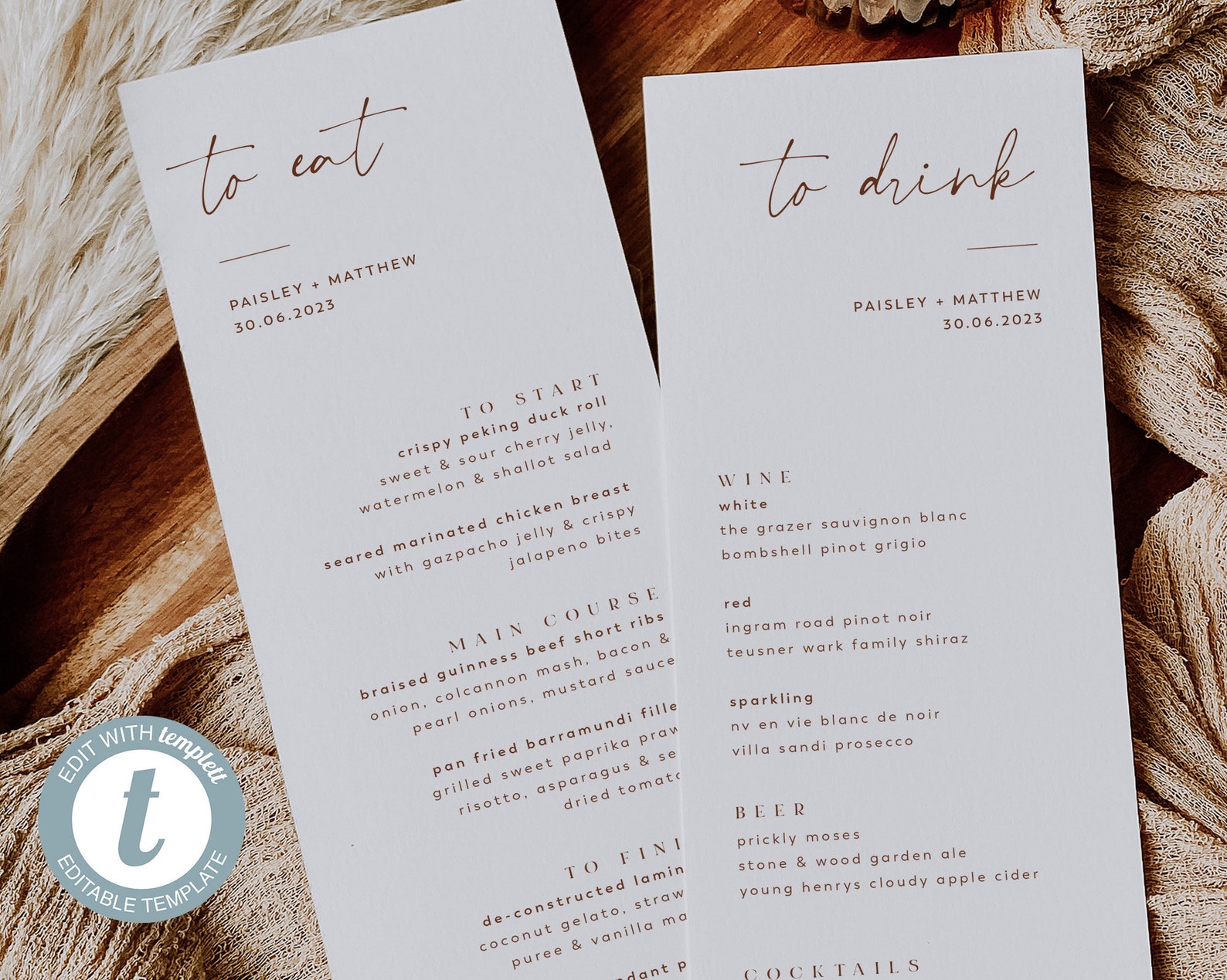 Minimal Wedding Menu Template Minimalist Wedding Menu Modern - Etsy