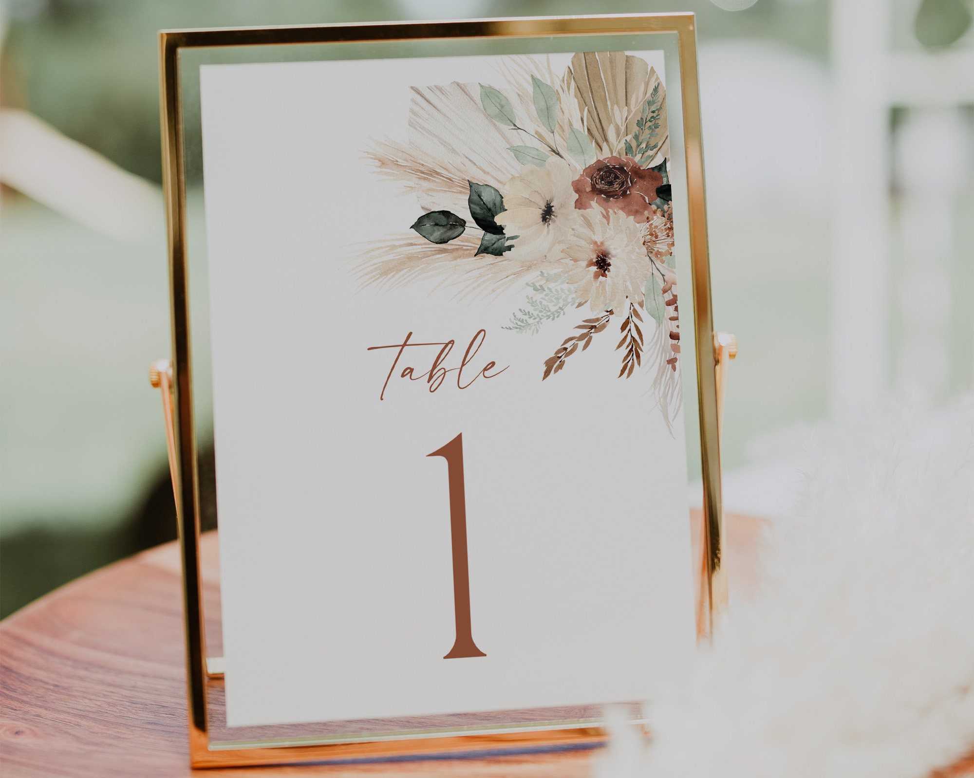 Printable Boho Table Numbers Template Modern Wedding Table | Etsy