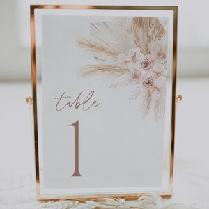 Printable Boho Table Numbers Template, Modern Wedding Table Numbers ...