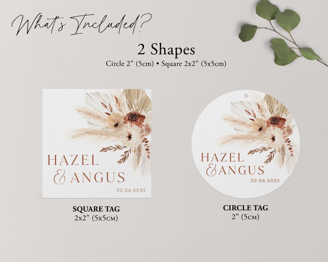 Boho Wedding Favor Tag Template Boho Favour Tag Printable - Etsy