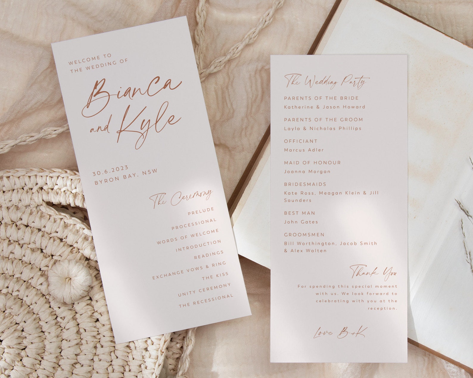 Modern Wedding Program Template Editable Wedding Program - Etsy