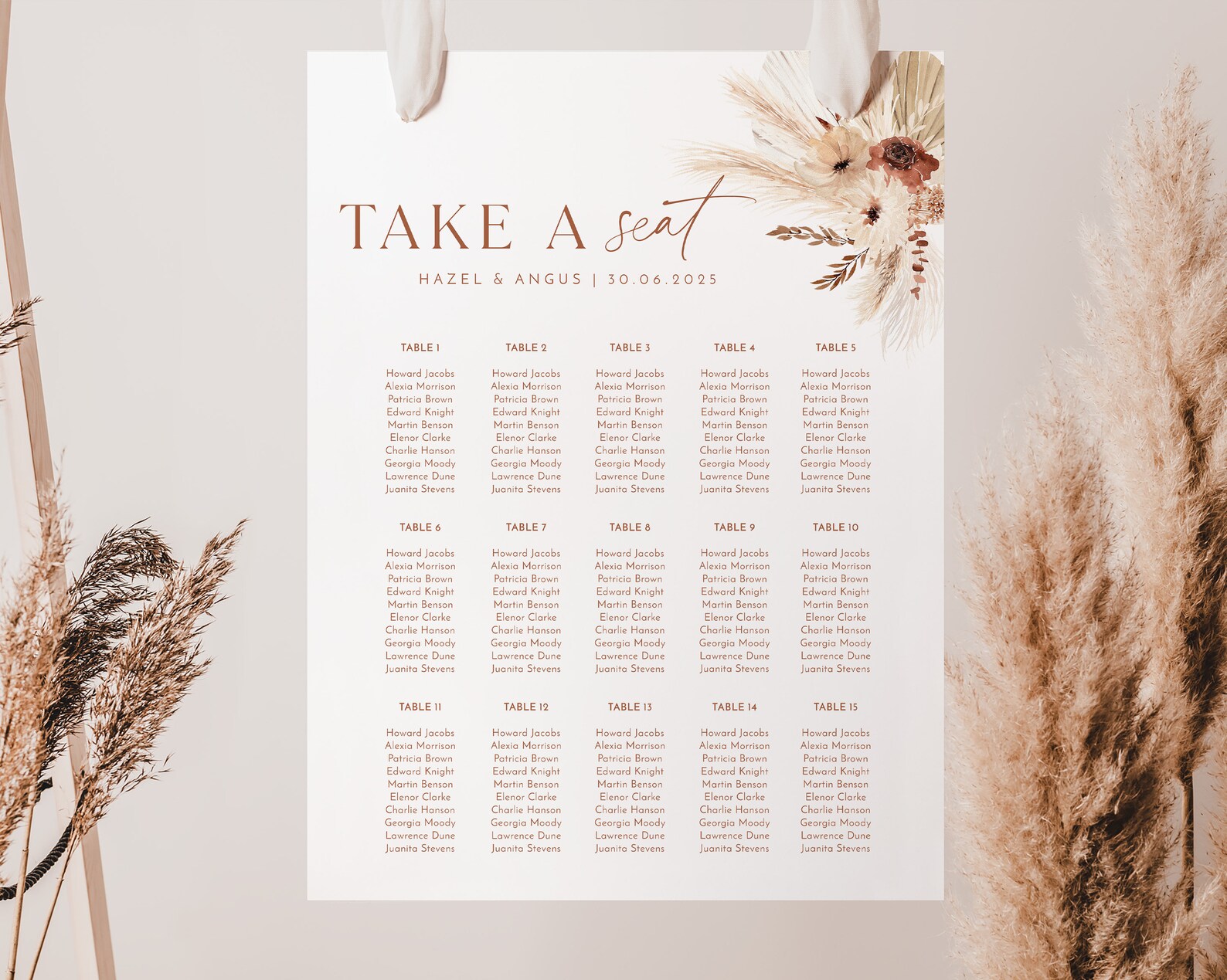 Boho Seating Chart Wedding Seating Chart Modern Seating - Etsy