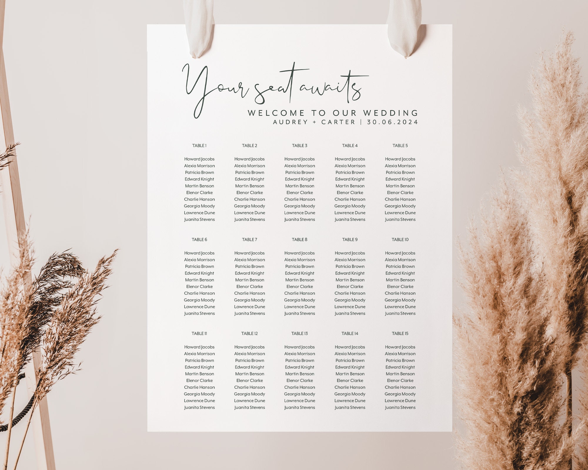 Wedding Seating Plan Printable Seating Chart Banquet Seating | Etsy