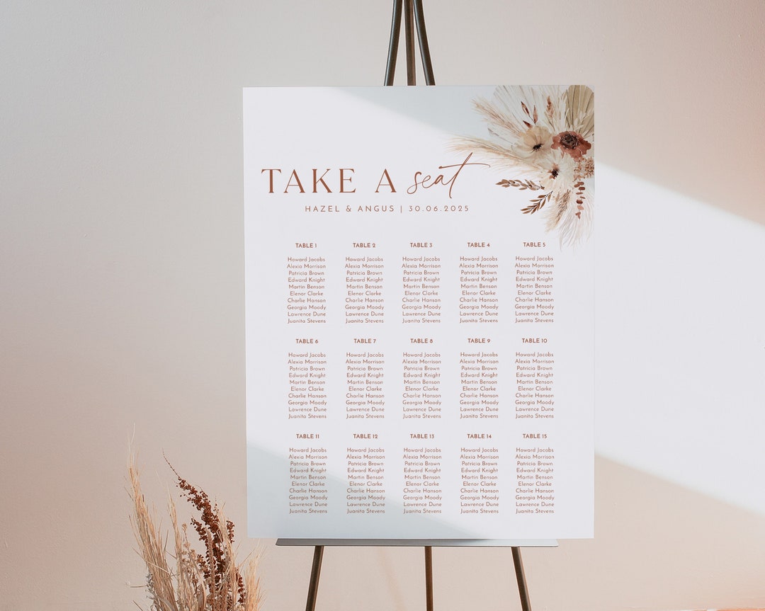 Boho Seating Chart, Wedding Seating Chart, Modern Seating Chart ...