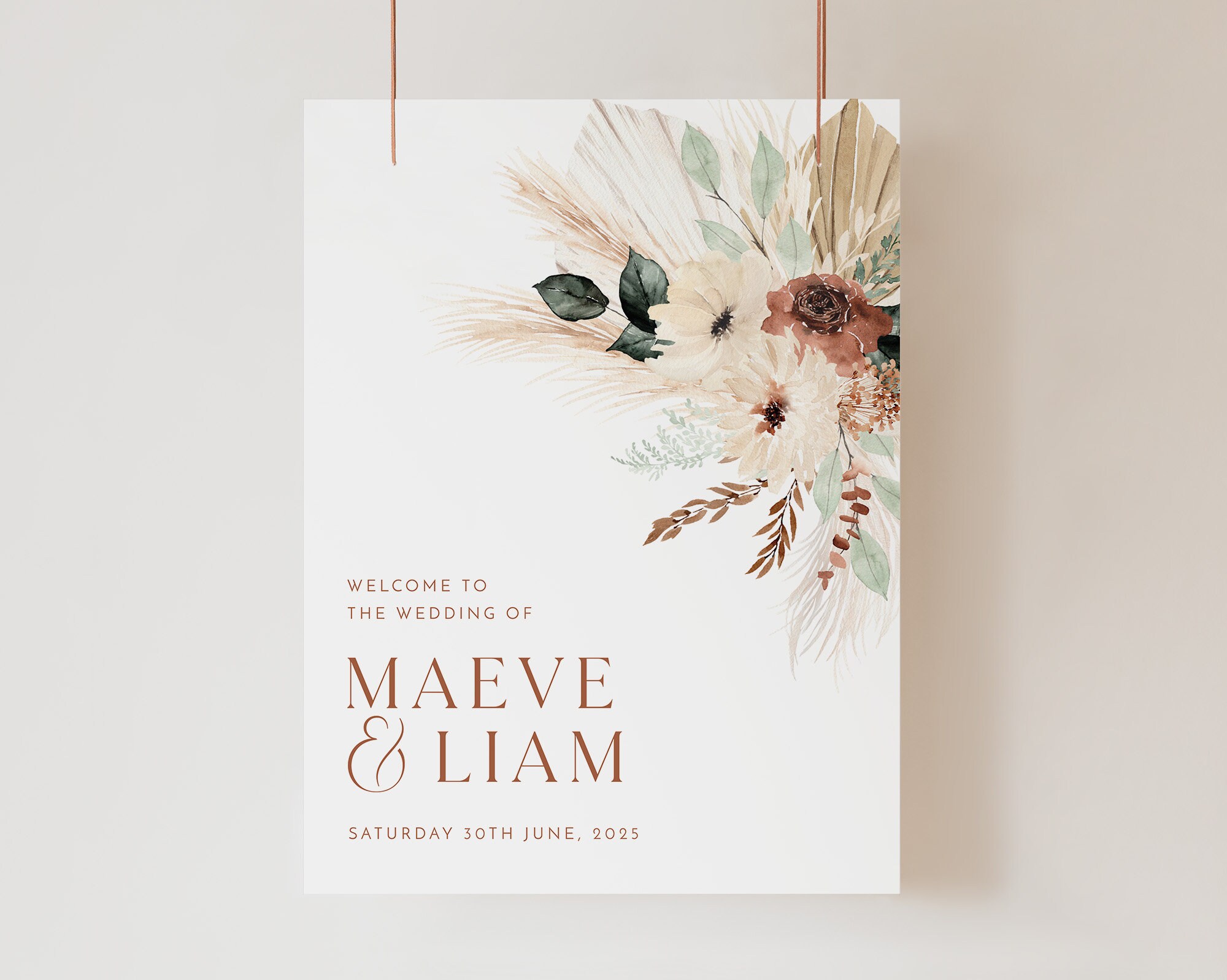 Boho Wedding Welcome Sign Template Modern Welcome Sign - Etsy