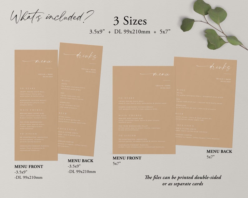 Minimal Wedding Menu Template Minimalist Wedding Menu Modern - Etsy