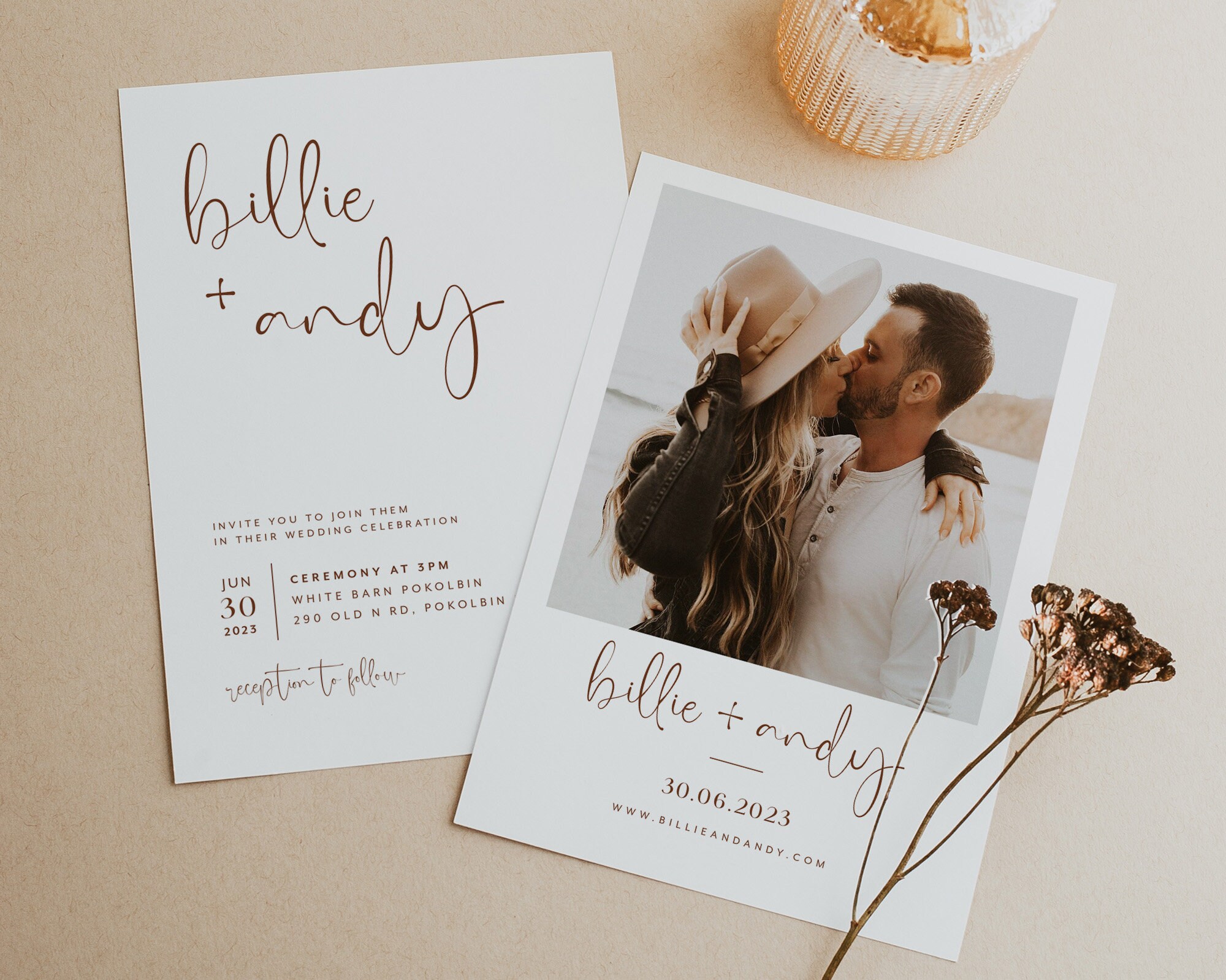 Wedding Invitation Template Invitation with Photo Wedding | Etsy