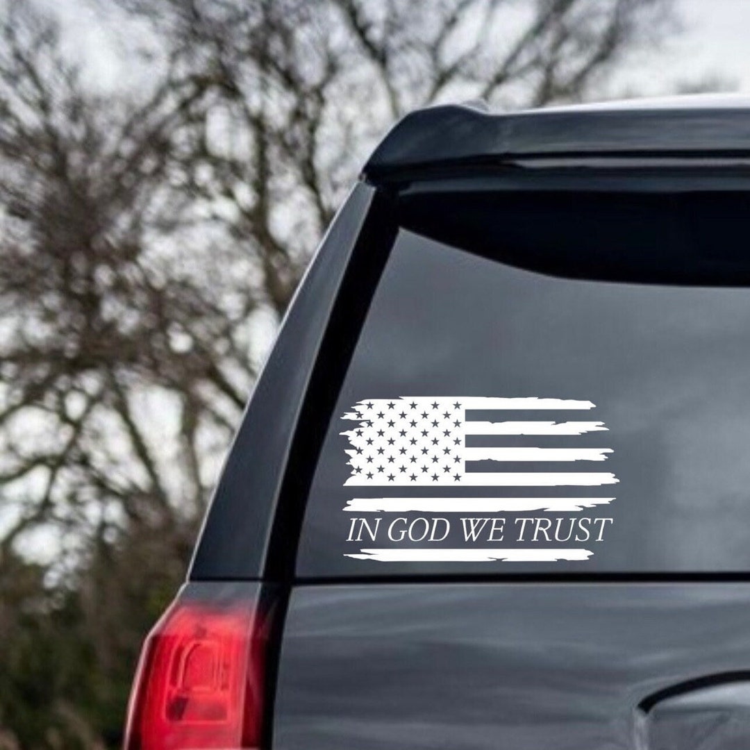 Distressed American Flag in God We Trust - Etsy