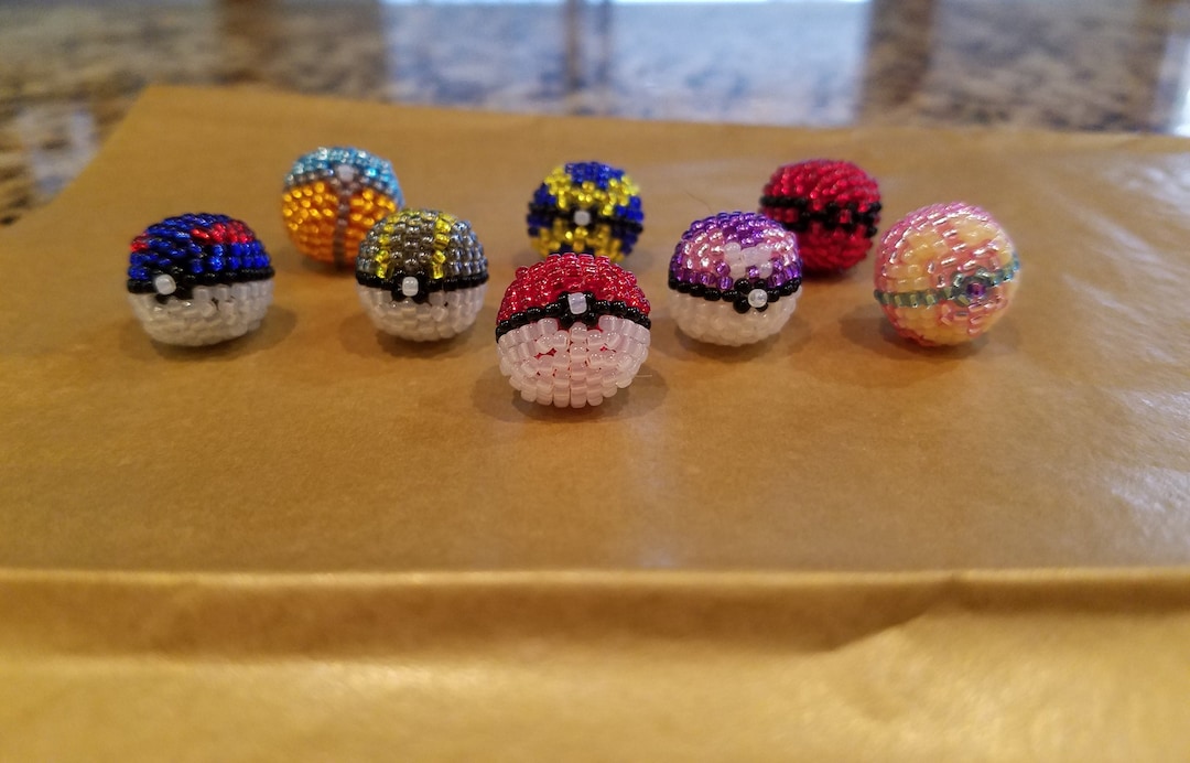 3d Seed Bead Pokeballs Version 2.0 - Etsy