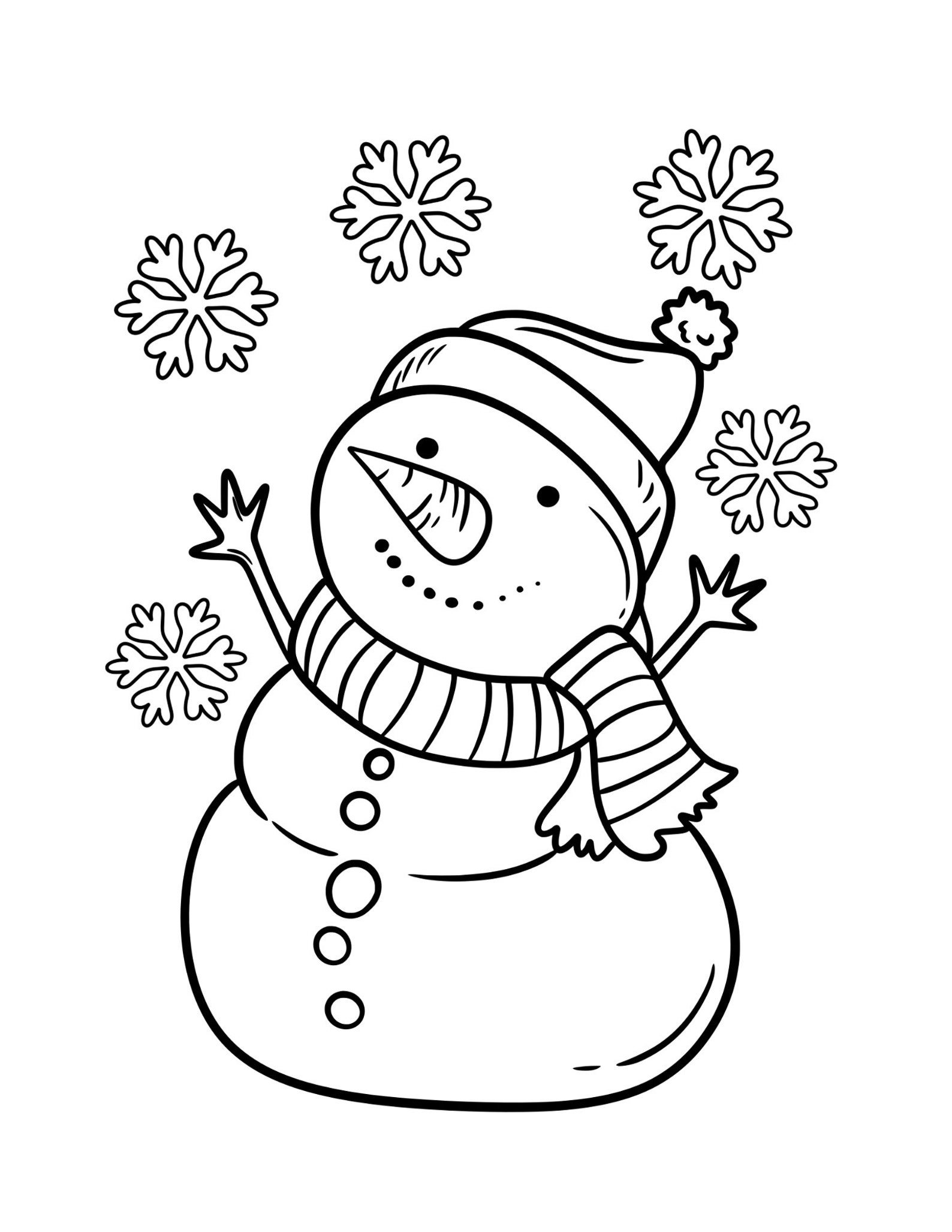 Snowman Coloring Page-digital Download - Etsy
