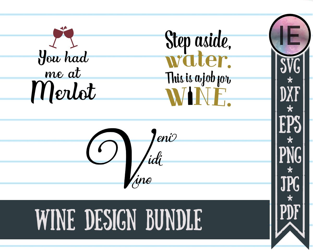 Wine Svg Bundle 13 Wine SVG Designs Funny Wine Vectors Cut File Clipart ...