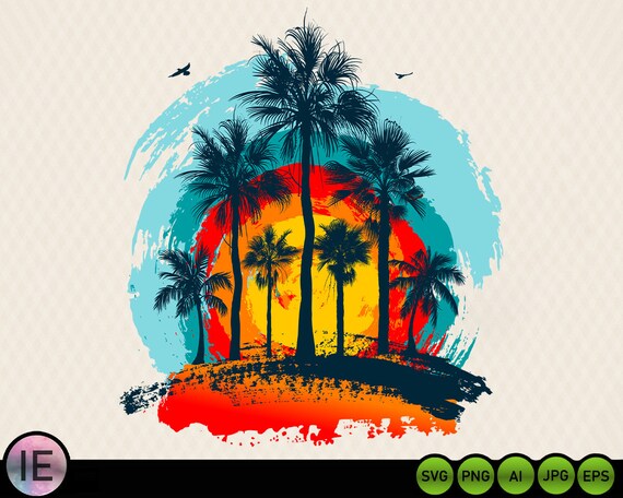 Malibu Palms SVG PNG Malibu Sweater DESIGN California | Etsy
