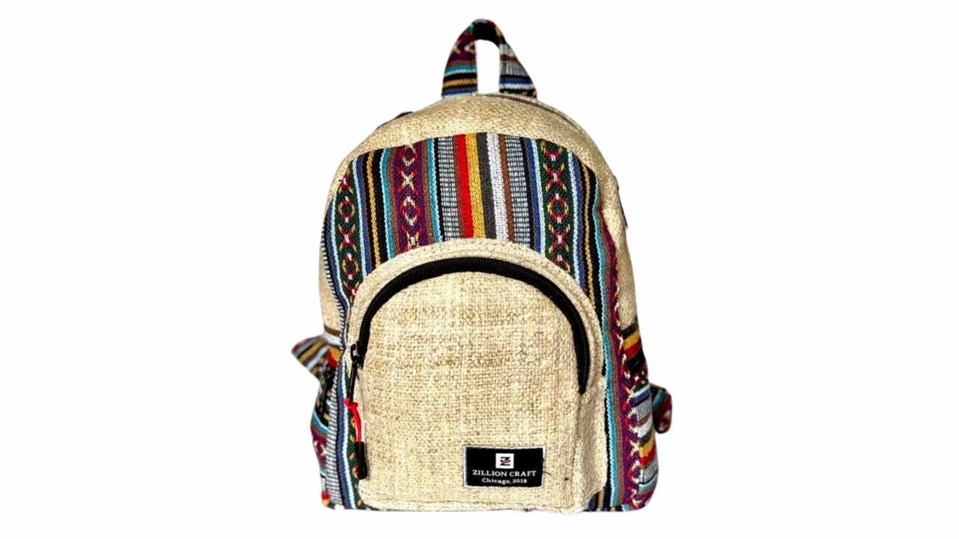 Handmade Mini Hemp Backpack: Eco-friendly Multi-pocket Daypack - Etsy