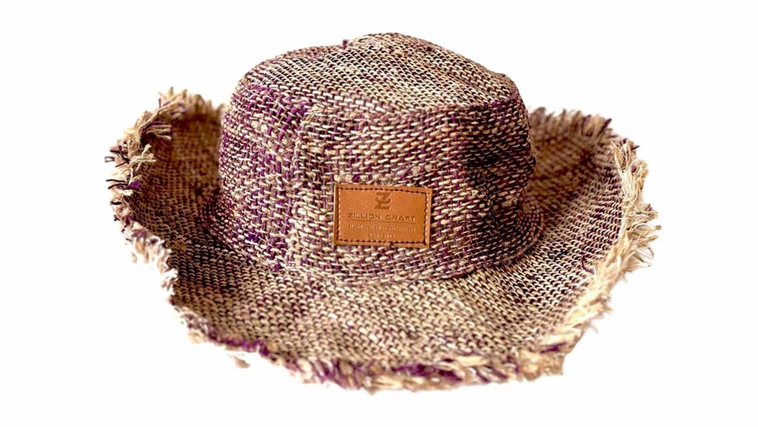 Summer Hat for Men and Women From Natural Hemp. Wide Brim Foldable Hand ...