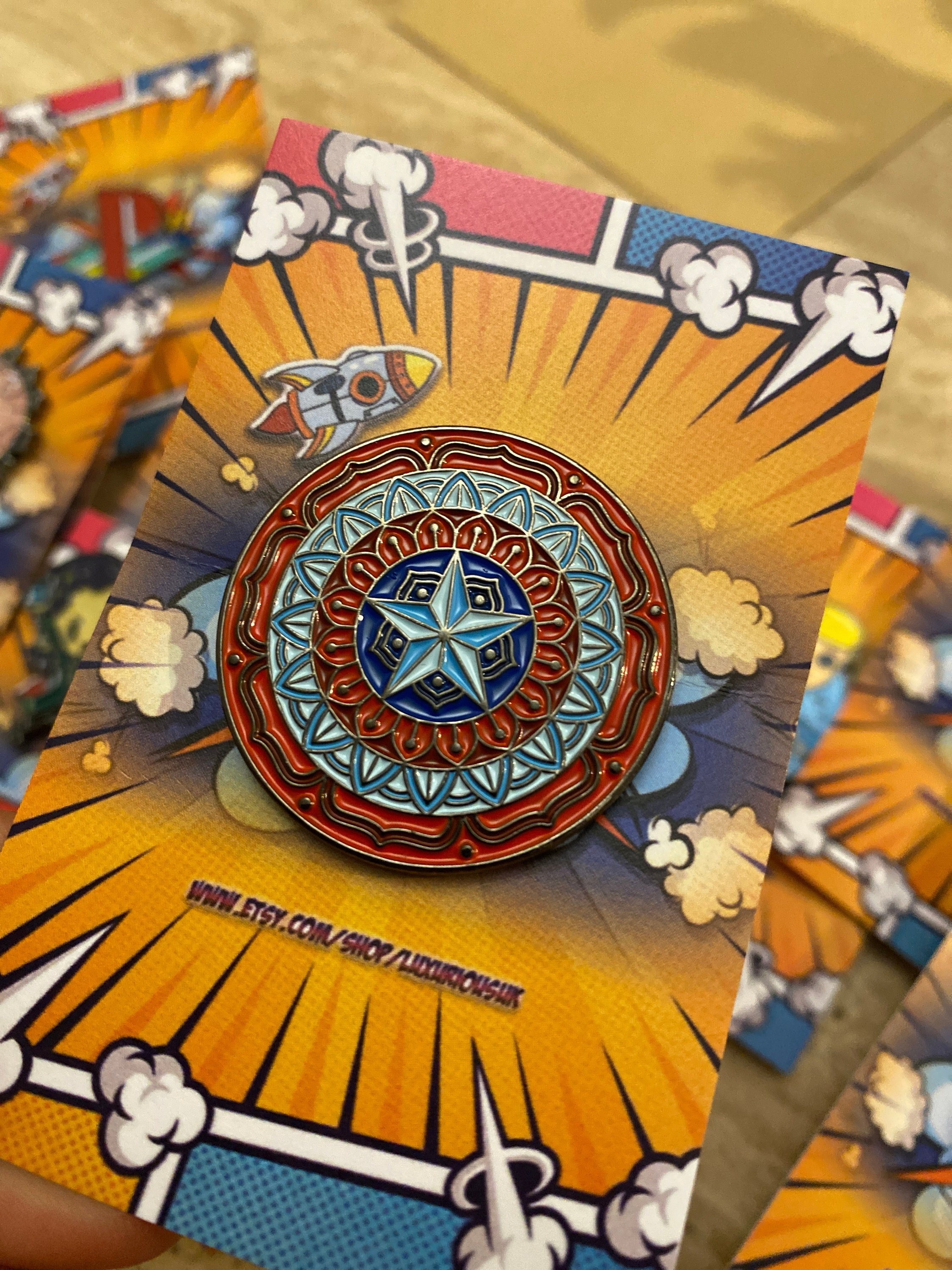 Captain America Shield Marvel Enamel Pin UNIQUE DESIGN - Etsy