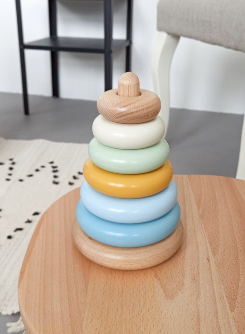 Wooden Ring Stacker Toy / Wooden Pyramid / Educational Toy / - Etsy